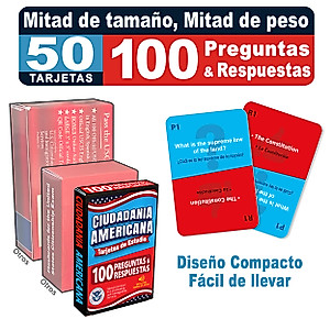 US Citizenship Flash Cards 2025: Study Guide: Ciudadania Americana Spanish and English. Flash Cards incluye Audios Online. USCIS 100 Preguntas y respuestas
