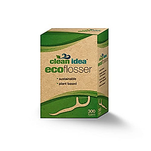 Clean Idea Ecofloss, (300 Picks), Eco Friendly Floss Pick, Floss Picks for Adult and Kids Teeth, Bamboo Floss Picks, Teeth Flossers, Reusable Tooth Floss Picks, Floss Sticks,