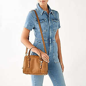 Fossil Women's Carlie Leather Satchel Purse Handbag