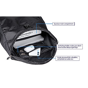 Mouteenoo Sport Gym Backpack Shoes Compartment Drawstring Backpack Men Women (Black/Black)