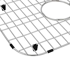 LQS Kitchen Sink Grid and Sink Bottom Grid, Sink Protector for Kitchen Sink Stainless Steel 19 1/16" x 13 3/4" with Center Drain Hole for Single Sink Bowl
