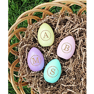 MYETCHEY Personalized Easter Egg Easter Basket Stuffers for Babies Baby Easter Easter Gifts for Toddlers Wood Easter Egg Easter Basket Stuffers for Toddler