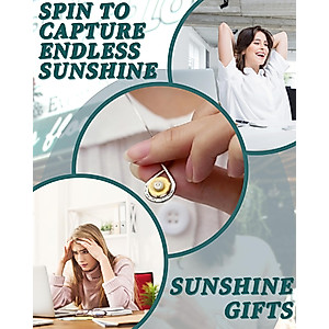 You are My Sunshine Necklace Sunflower Jewelry for Women - 925 Sterling Silver Infinity Spinner Sun Flower CZ Pendant Necklace Birthday Mother's Day Gifts for Couples Mother Daughter Chain 18"+2"