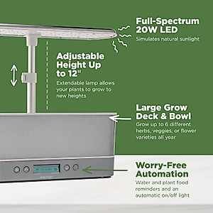 AeroGarden Harvest Elite Slim Indoor Garden Hydroponic System with LED Grow Light and Herb Kit, Holds up to 6 Pods, White