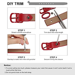 XZQTIVE Black Skinny Belt for Women Jeans Thin Leather Waist Belts With Black Metal Prong Buckle