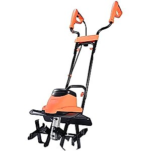 Kapoo Electric Garden Tiller Electric Cultivator Working Depth Electric Tiller 14 Inch 8.5 Amp Tilling Width 8-Inch bb11,Black Orange