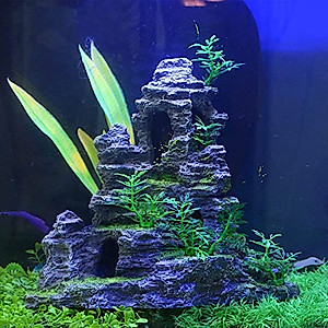 Saim Aquarium Ornament Mountain View Stone Ornament Rockery Landscape Fish Tank Decoration - Large Sizes