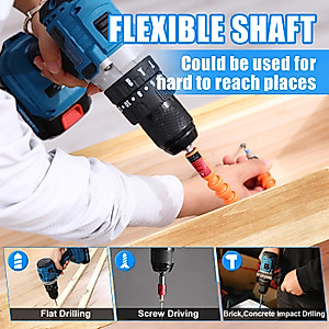 20V Max Cordless Hammer Drill, 1/2" Keyless All Metal Chuck Brushless Impact Drill with 2x2.0Ah Batteries and Charger, Compact Driver Drill for Metal, Wood, Thick Concrete -JOVANT