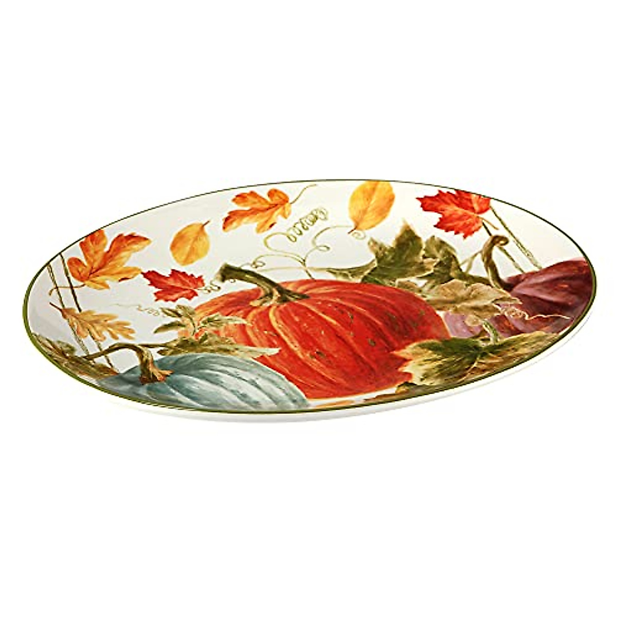 Certified International Autumn Harvest Oval Platter, 16" x 12", Multicolor