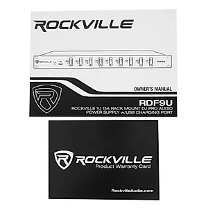 Rockville 1U 15A Rack Mount DJ Pro Audio Power Supply Strip w/USB Charging (RDF9U)
