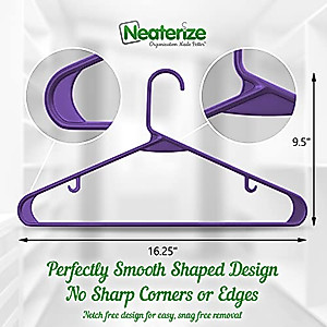 Plastic Clothes Hangers Heavy Duty - Durable Coat and Clothes Hangers - Lightweight Space Saving Laundry Hangers - Perfect Dorm Room Essentials for College Students Guys- 40 Pack Purple
