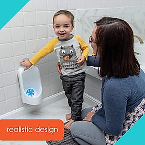 Summer Infant My Size Urinal,White-Realistic Boy Urinal Potty Training Toilet –Realistic Urinal for Toddlers that Features Flushing Sounds and a Target for Aim Practice –Easily Removable for Emptying