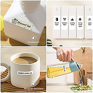 NIIMBOT D110 Thermal Label Makers with 1 Roll Tape, Portable Mini Wireless Bluetooth Sticker Printer for Home Office School Use, Mobile Phone Editable, Printable Width 0.47 inch, White