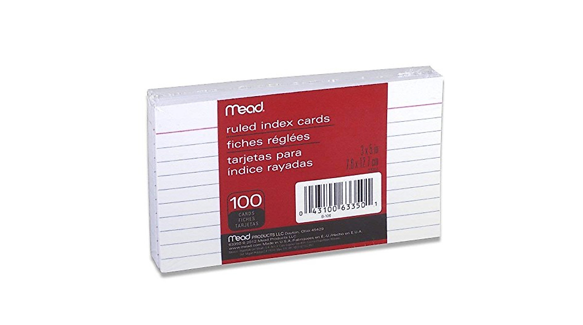 Mead 3x5 Ruled Index Cards - 400 Count Pack