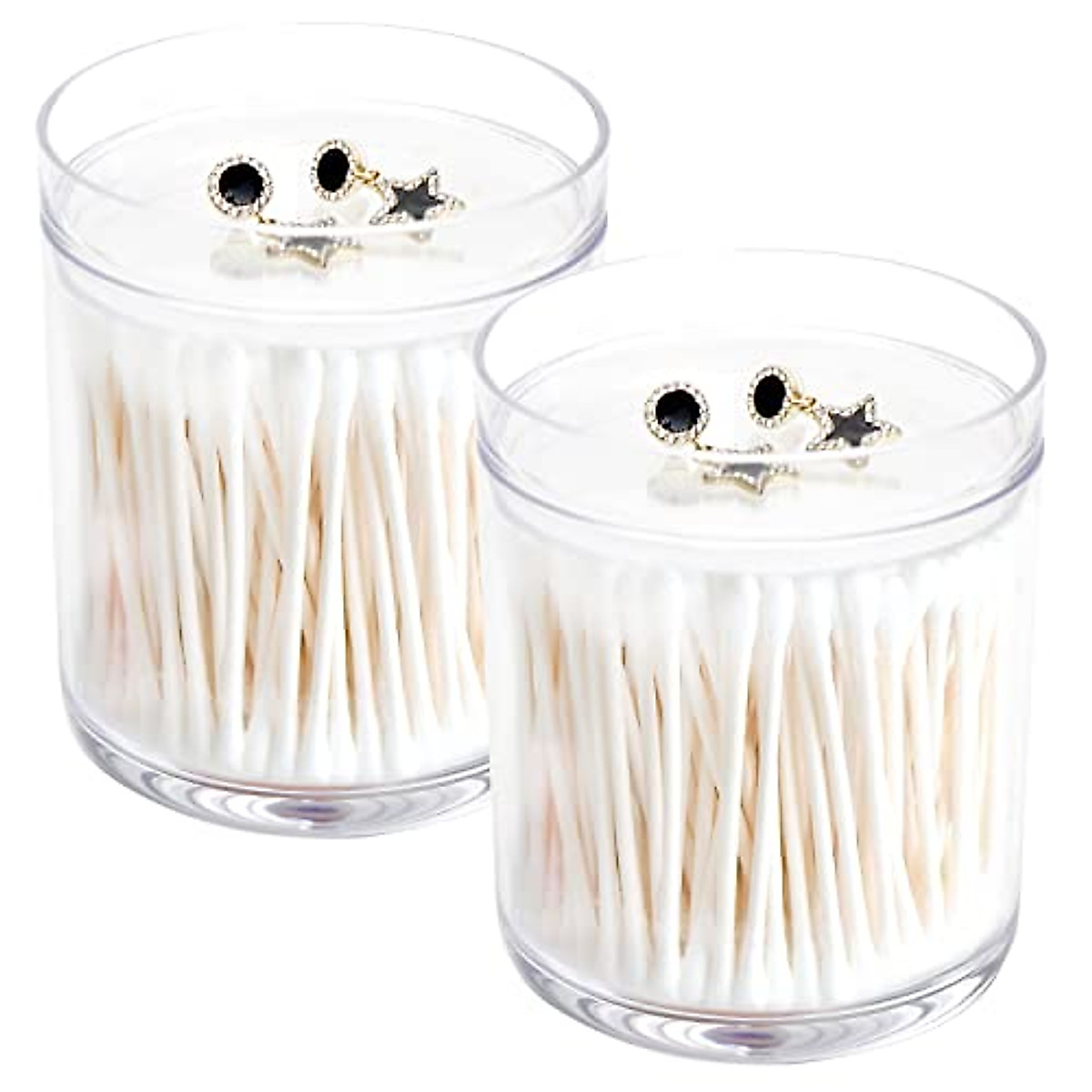 Youngever Clear Plastic Apothecary Jars (2 Sets 15 Ounce)