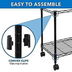 Mount-It! Rolling File Cart with Wheels | Mobile Hanging File Folder Rack | Single Tier with Storage Rack and Locking Casters | Fits Letter and Legal Size Filing Folders | 23" W x 13.5" D x 20" H