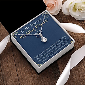 Meaningful Jewelry Gifts For Wedding Planner Necklace from bride and groom Thnak you gift for Event Organizer Jewelry for Wedding Ceremony Keepsake gift with Message Card (Standard Black Box)