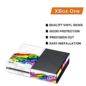 FOTTCZ Whole Body Vinyl Sticker Decal Cover for Xbox One Console and Two Controller - Rainbow Band