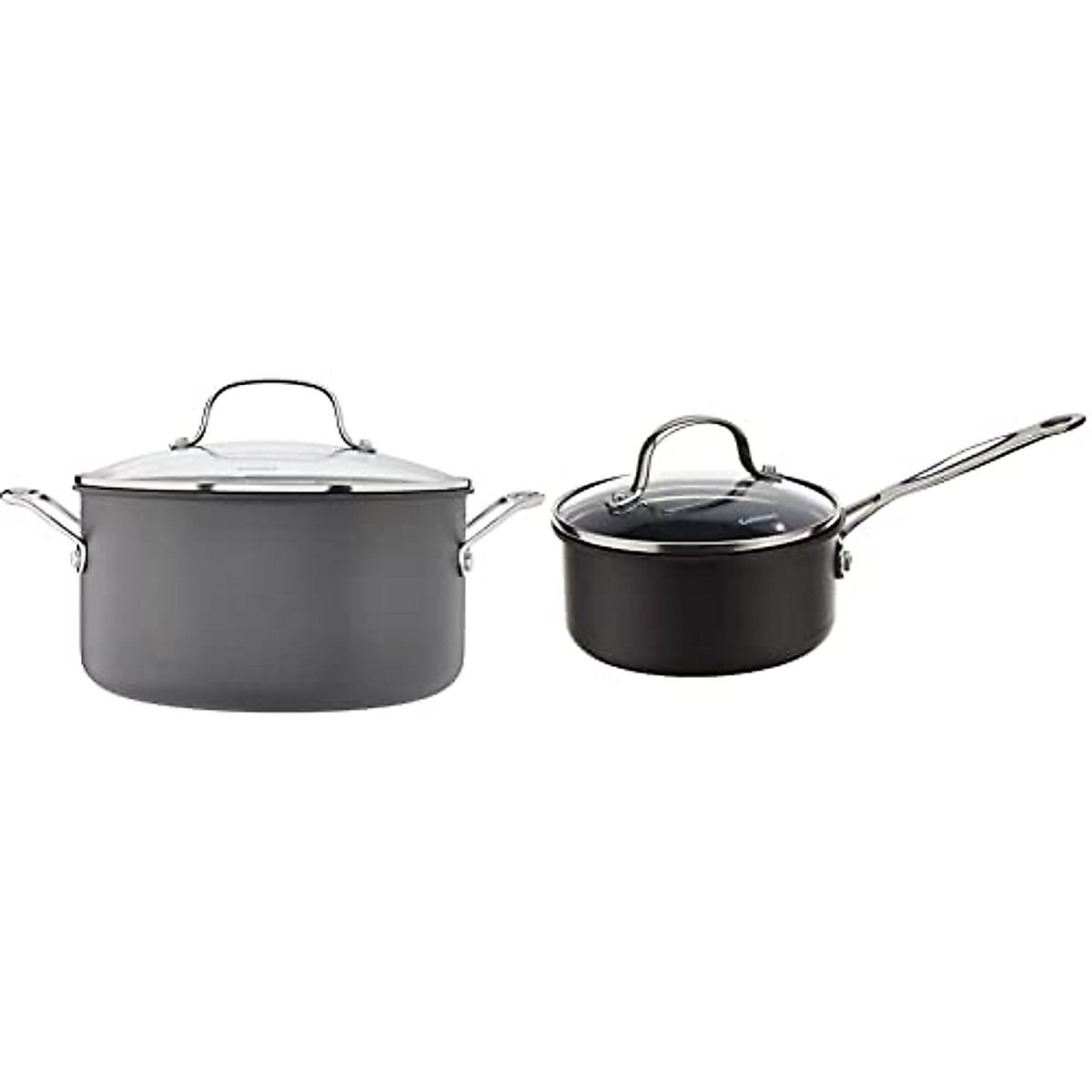 Cuisinart 644-24 Chef's Classic 6-Quart Nonstick-Hard-Anodized, Stockpot w/Cover & 619-14 Chef's Classic 1-Quart Nonstick-Hard-Anodized, Saucepan w/Cover