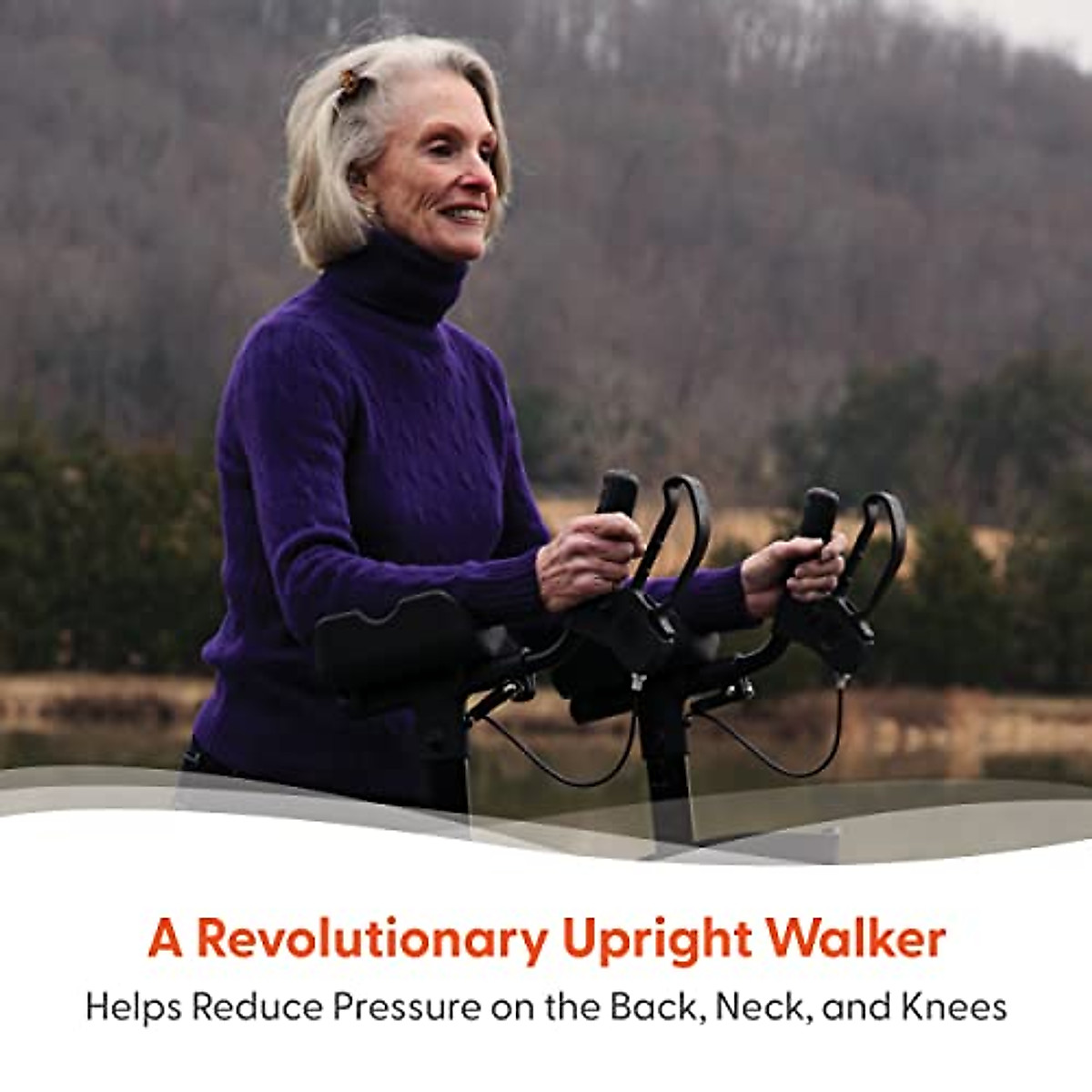 So Lite Glide Backsaver Rollator Walker - Upright Walkers for Seniors with Seat and Armrest - Stand Up Rolling Walker (Black)