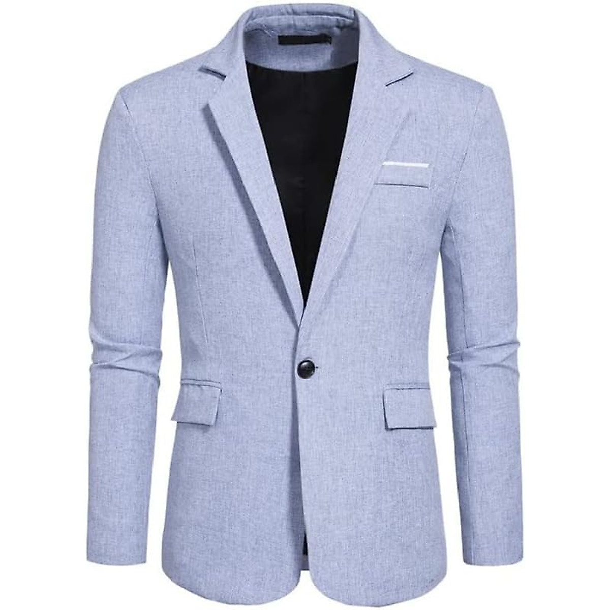MMCICI Mens Casual Blazer Sport Coat Lightweight One Button Business Jackets Blue
