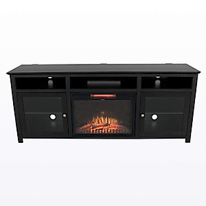 Moscow Electric Fireplace Insert Heater 26 inch Standing Wall Fake Fire Place, Remote Control with Timer, 4 Flame Setting, Safty Protection, Black