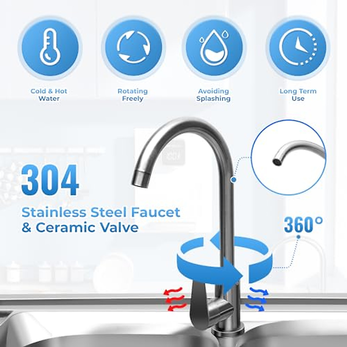 Utility Sink, 2 Compartment Stainless Steel Commercial Kitchen Prep & Utility Sink with Drainboard - Expanded Size 47" x 33" x 17"