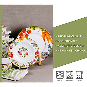 Vegetable Garden Belly Deep Stock Pot with Decorated Lid, Stock Pot with Glass Lid, Cooking Pot with Lid and Handles, Multipurpose Pot Use for Home Kitchen (4-qt. (3.8 L))