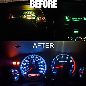 BlyilyB 10-Pack T5 37 74 LED Bulb With Twist Lock Socket PC74 PC37 Dashboard Instrument Panel Gauge Cluster Light