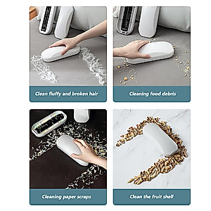 Nirelief Crumb Sweeper 2Pcs Handheld Rolling Ergonomic PP Bristle Nutshell Crumb Brush ABS Cleaning Crumber Table Crumb Sweeper Carpet Sweeper Crumb Catcher for Table Bed Sofa Carpet