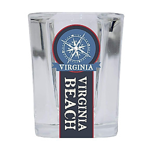 Virginia Beach Nautical Trendy Souvenir Square Shot Glass