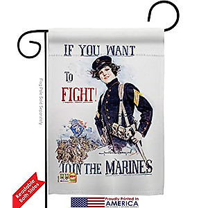 USBrotherhood Join Garden Flag 2pcs Pack Armed Forces Marine Corps USMC Semper Fi United State American Military Veteran Retire House Banner Small Yard Gift Double-Sided, Made in USA