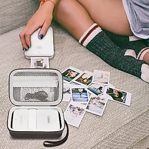 Case Compatible with SUPVAN E10/ for JADENS D110 Label Printer, Mini Wireless Connection Label Maker Machine Portable Travel Carrying Bag for Office, Home Kitchen Storage (Box Only)-Black