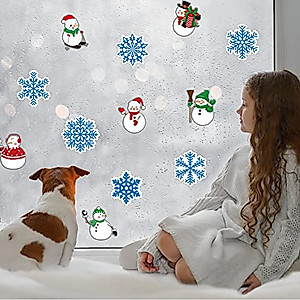 ADXCO 48 Pieces Winter Theme Cutouts Snowmen Snowflake Cutouts 200 Pieces Adhesive Dots for Classroom Decoration Winter Theme Party