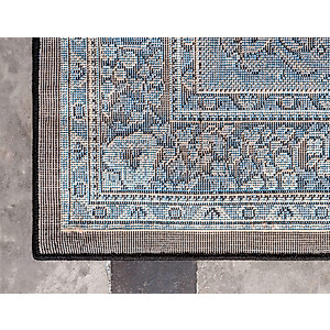 Unique Loom Reza Collection Traditional Persian Style Area Rug, 8 x 10 ft, Black/Beige