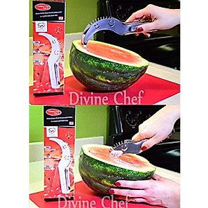 As Seen On TV Watermelon Slicer & Corer by Divine Chef | Satisfaction Gaurantee! | Cut Watermelons quickly, and easily without the mess