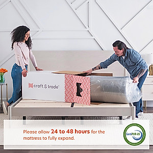 Craft & Trade 8-Inch Risewell Memory Foam Mattress, Bed-in-a-Box, CopperGel Cooling, CertiPUR-US Certified, Twin XL, 100 Night Trial