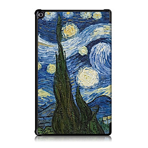 Newshine All-New Fire HD 10 2017 Case, Ultra Slim Lightweight Trifold Smart Stand Case (Auto Sleep/Wake) for Amazon Fire HD 10 (7th Generation, 2017 Release) 10.1 Inch Tablet, Starry Night