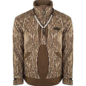 Drake Mens Fleece Lined Guardian Flex Quarter Zip Hunting Jacket, Large, Mossy Oak Bottomland