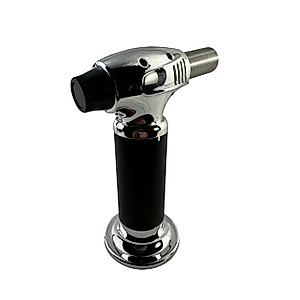 Space King Chrome Finish Wind-Proof Torch Lighter - Adjustable Flame - Child-Lock - Perfect for Camping, Kitchen, Backyard, Travel, Beach, BBQ, Mountain, Outdoors, Travel, Garage, and More. (Silver)