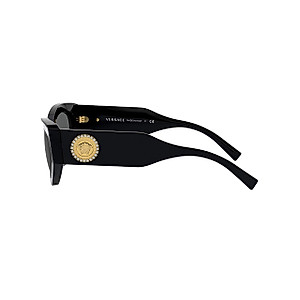 Versace Woman Sunglasses Black Frame, Dark Grey Lenses, 54MM