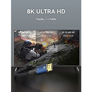 VENTION 8K DisplayPort Cable 1.4 3FT, Display Port Cable 144hz Ultra High Speed 32.4Gbps, 8K@60Hz 4K@144Hz 2K@165Hz HDR HBR3 DP Monitor Cable for Laptop PC TV Gaming Monitor