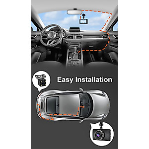 Penemay Dual Dash Cam Front and Rear Camera 1080p Front Camera, Dash Camera for Cars Waterproof Rear Camera, Car Camera Included 32GB Card, Dashboard Camera with Super Night Vision, Parking Monitor