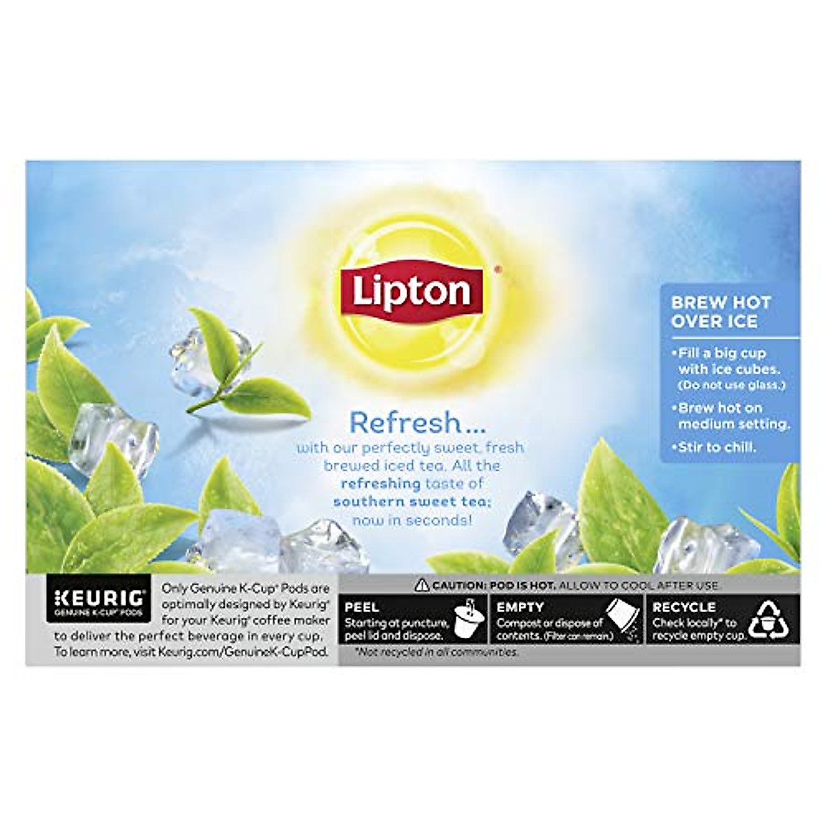 Lipton Southernn Sweet Tea K-Cups, Black Sweet Tea, 12 Pods