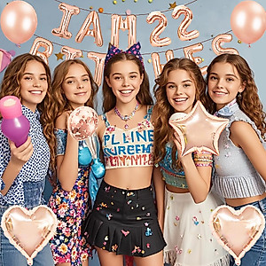 Santonila 19th Birthday Party Set-I am 19 Bitches Funny Banner Confetti Rose Gold Balloons for Girls 19 Years Old Birthday Decoration