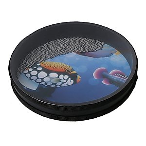 10 inch Wooden Wave Bead Ocean Drum Hand Percussion Wood Musical Instrument Black