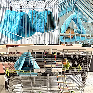 Tfwadmx 2Pcs Bird Tent Plush Hammock Warm Hut Hanging Nest for Cage Snuggle Sleeping Bed Parrot Hideaway Cave for Eclectus Parakeet Cockatiels Cockatoo Lovebird