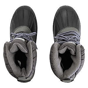 POLAR Mens Snow Waterproof Duck Hiking Bean Hiker Walking Short Ankle Boots - Gray - US13/EU46 - YC0441