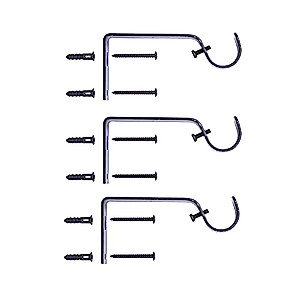 Interior Living 36-66 in. Adjustable Step Square End Curtain Rod, 1 in. Diameter, Black