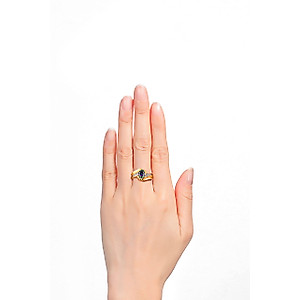 Rylos Swirl Z simulated Alexandrite/Mystic Topaz & Diamond Ring - June Birthstone* Size 6